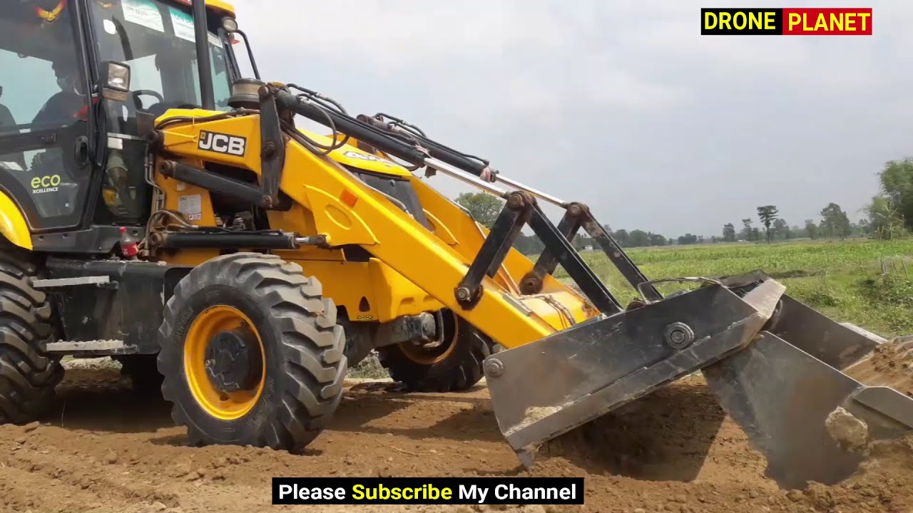 Backhoe Loader & Roller Working On New Road Construction - YouTube