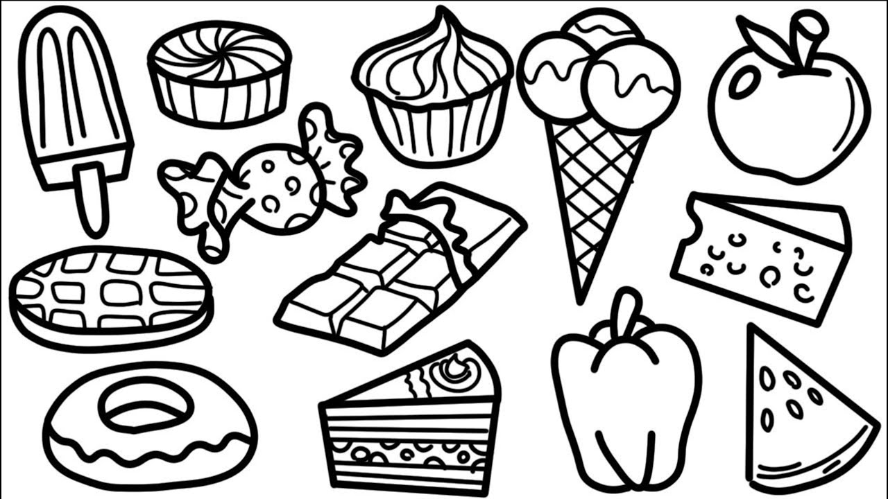 junk food and healthy dood drawing| Easy healthy vs unhealthy food ...