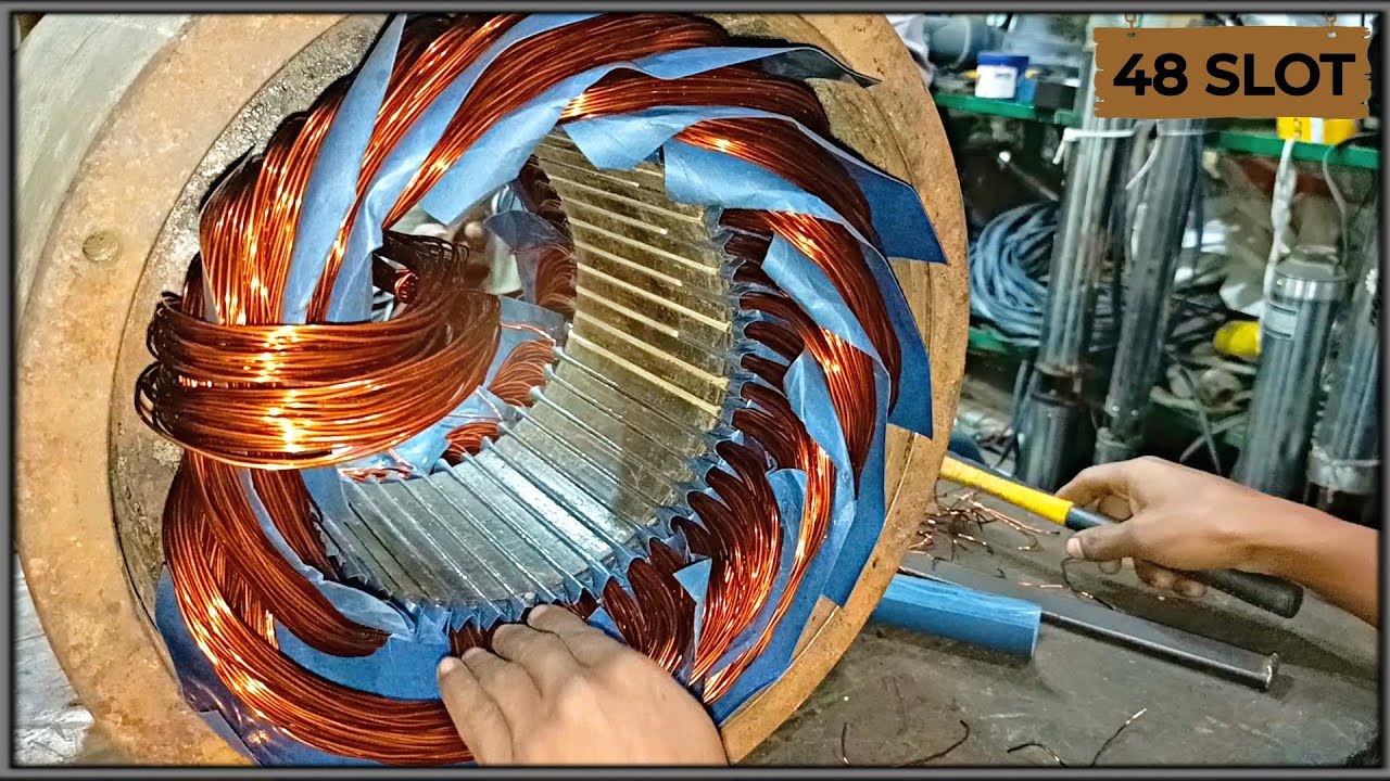 How to repair 35 HP 48 slot induction motor |Mh motor power | - YouTube