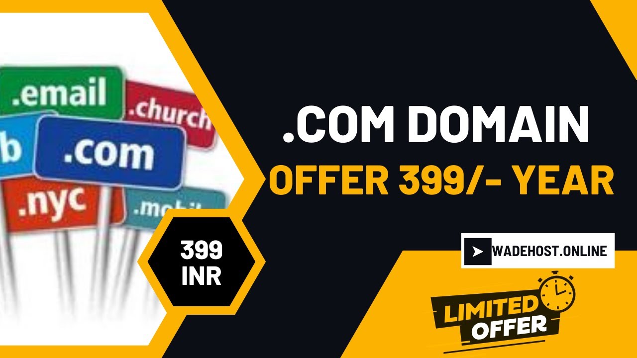 सिर्फ ₹399 में खरीदो .com और .org Domain🔥Buy Cheap Domain Name || Wadehost New Domain Offer ...