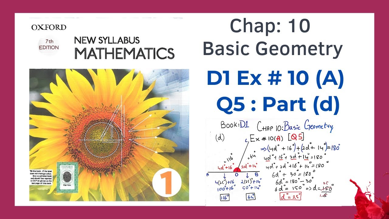 Exercise 10(A) Question#5 part(D) Oxford NSM || D1 || Chapter 10 ...