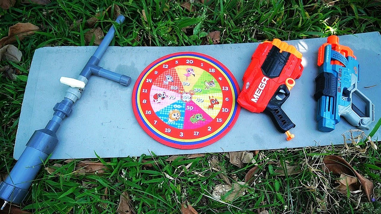 PVC Blaster vs NERF MEGA & Elite Commander Mana Yang Paling Kuat - YouTube