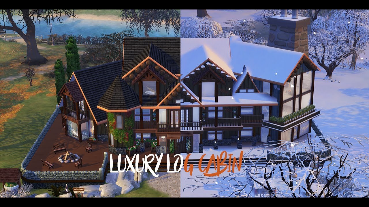 sims 4 speed build- Luxury Log Cabin - YouTube