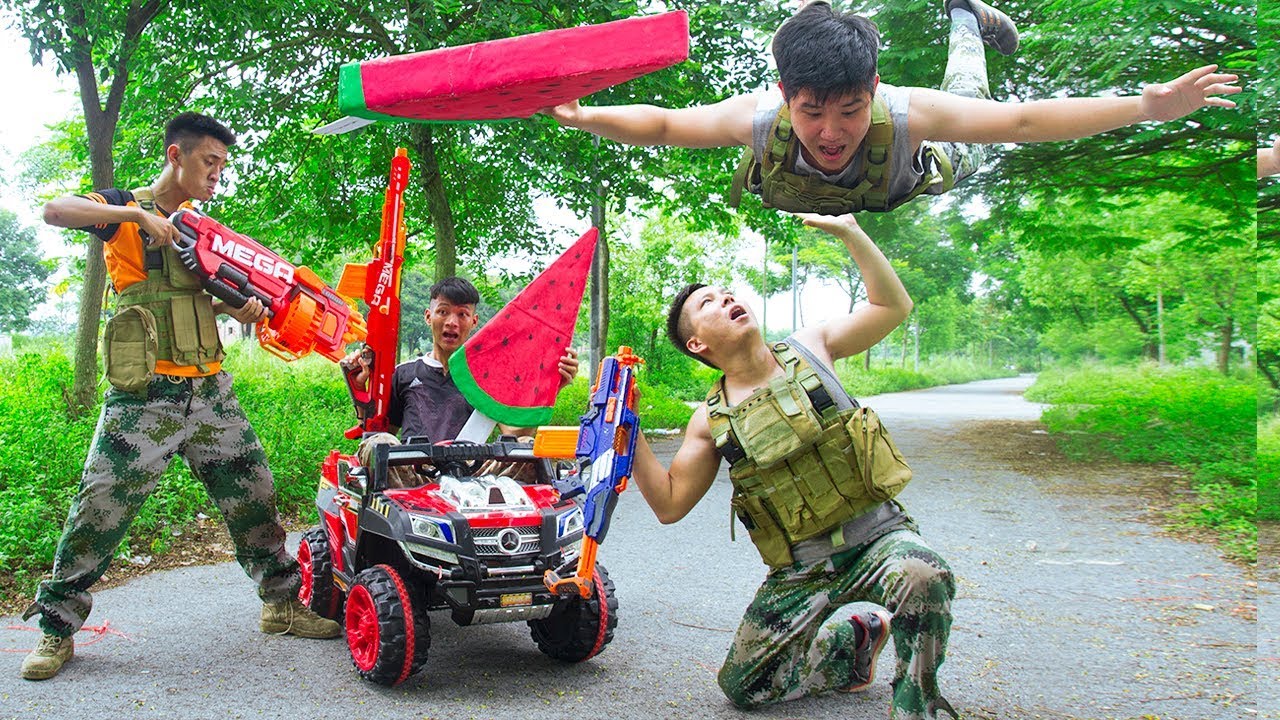Battle Nerf War: Combatant Force Nerf Guns Thief Watermelon Ice Cream ...