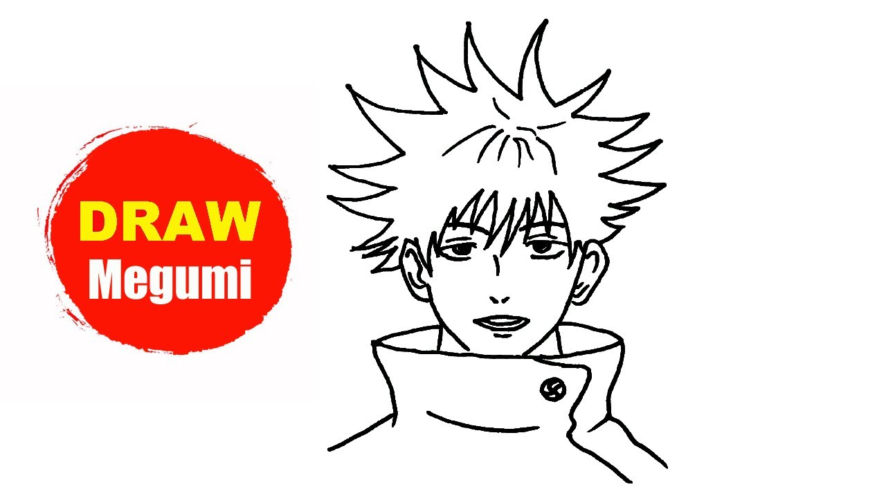 How to draw Megumi from Jujutsu Kaisen | Megumi drawing step by step ...