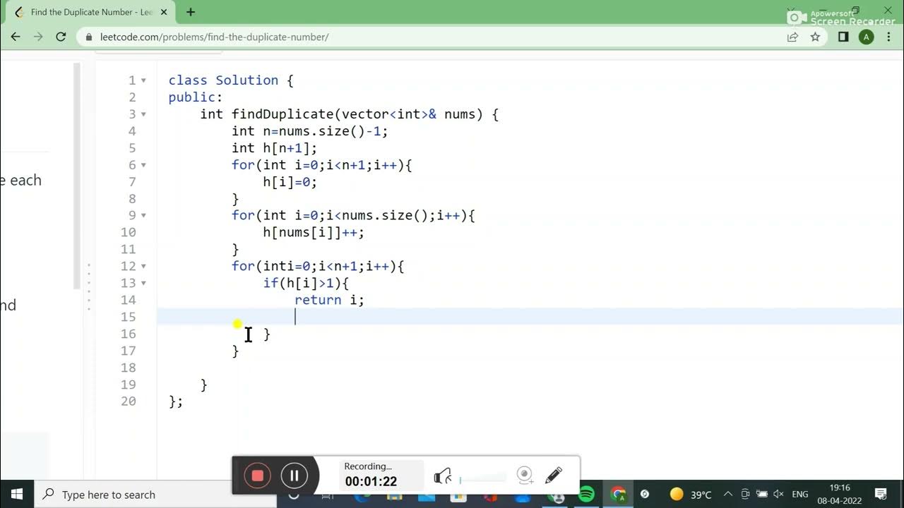 287 Find The Duplicate Number Leetcode Solution In C Data