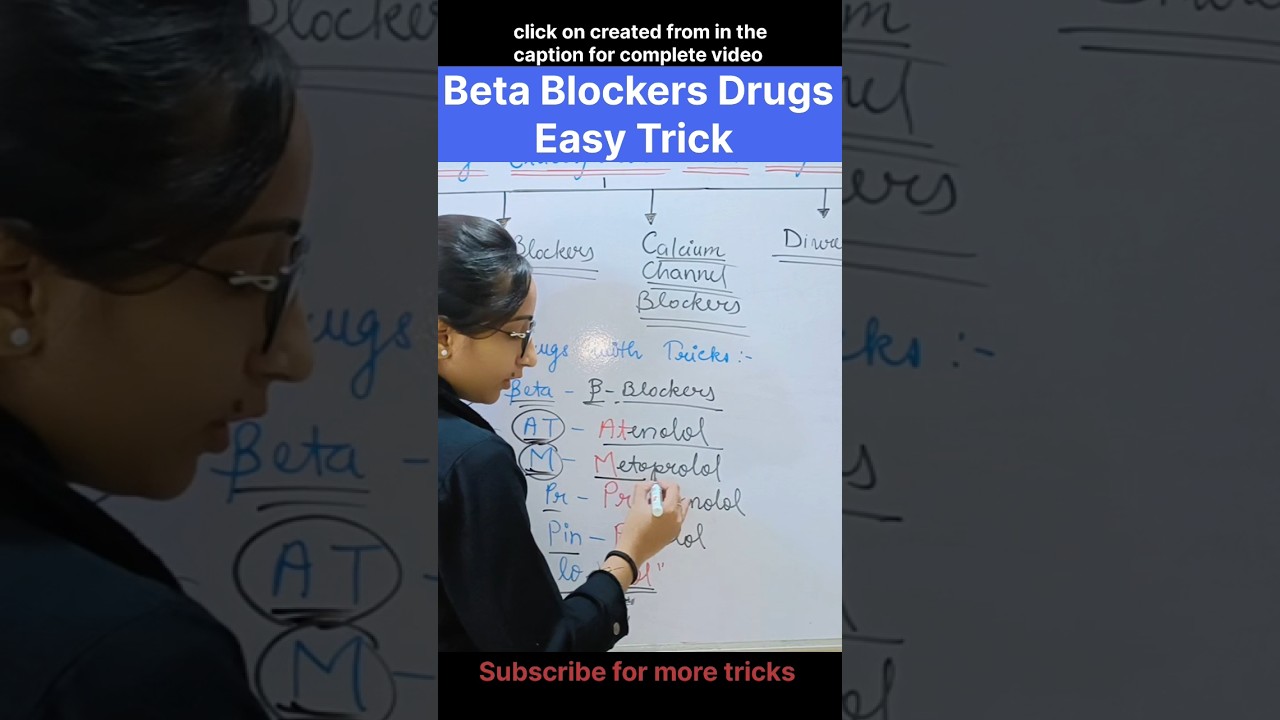 Beta blockers drugs easy trick b pharm #shorts - YouTube