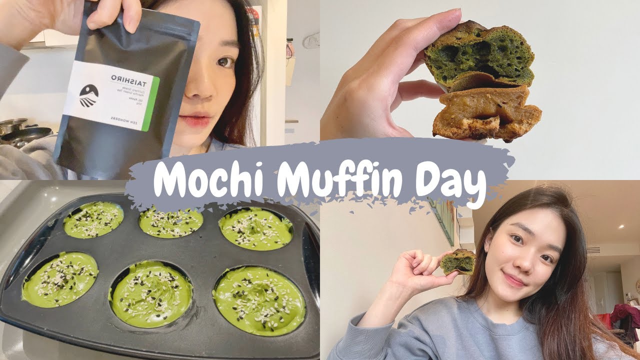 Mochi Muffin Day｜Matcha & Biscoff｜Gluten Free｜抹茶和焦糖饼干麻薯玛芬 - YouTube