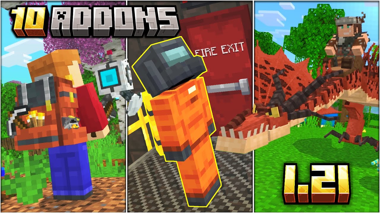 TOP 10 ADDONS PARA MINECRAFT PE 1.21 (Bedrock) - YouTube