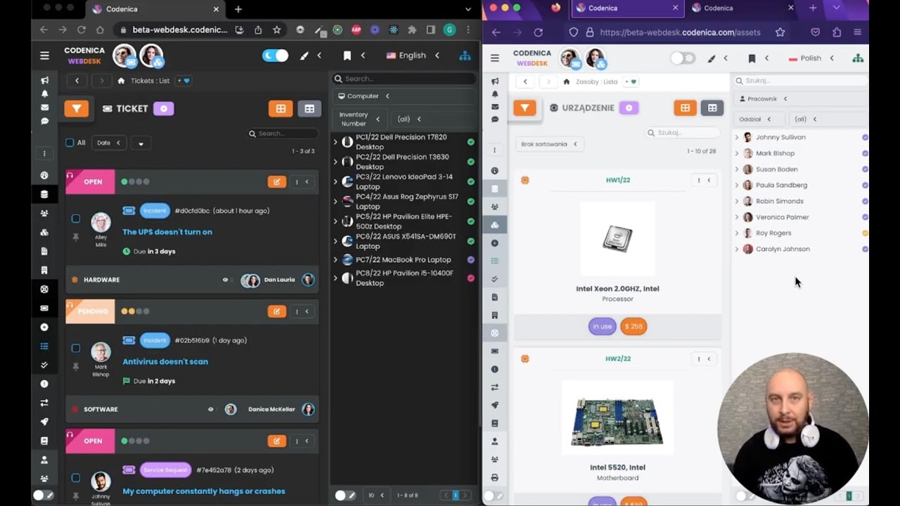 (PL) - Codenica ITSM - 1/2 - System ticketowy - Praca w czasie rzeczywistym - YouTube