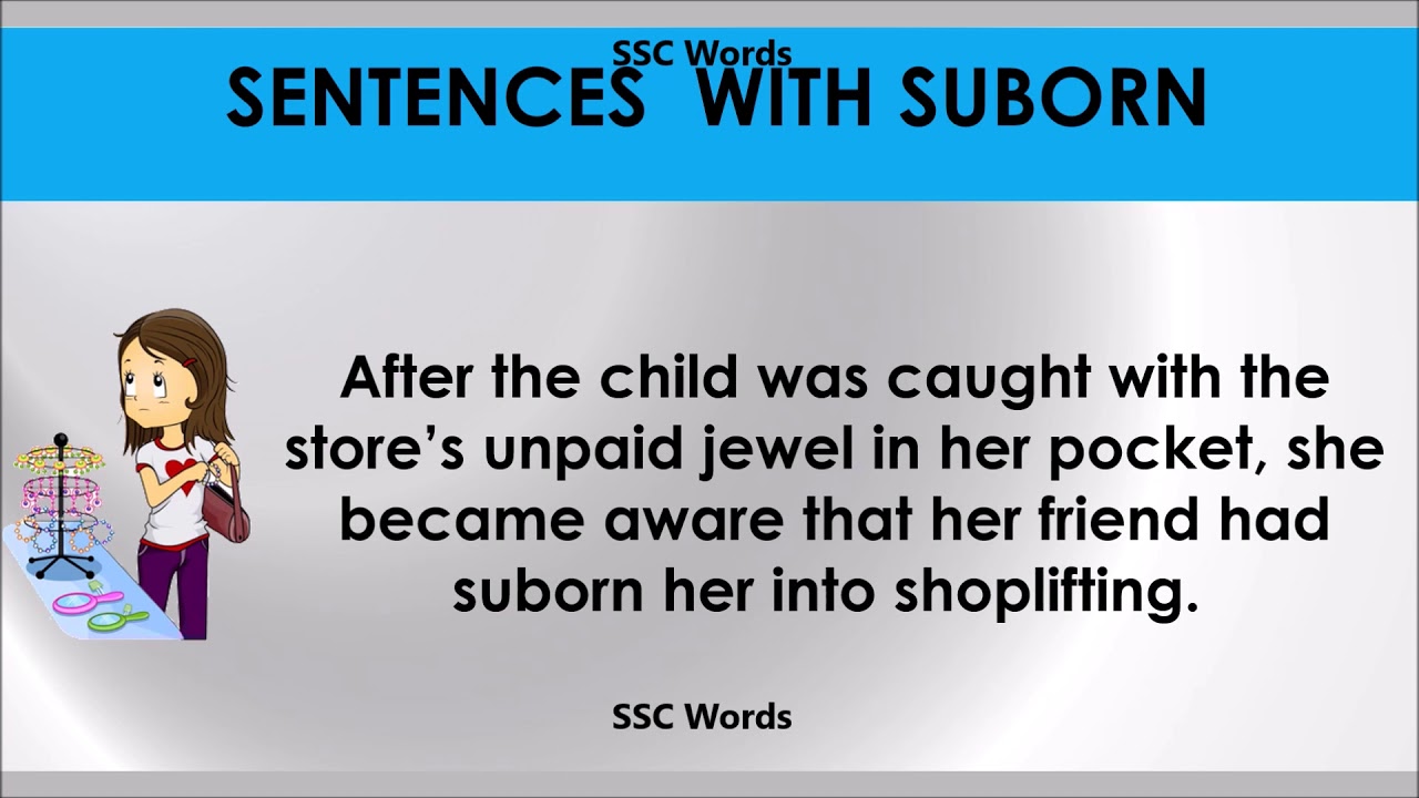 Suborn # Improve English # Meaning and 5 sentences # GRE CAT GMAT word ...