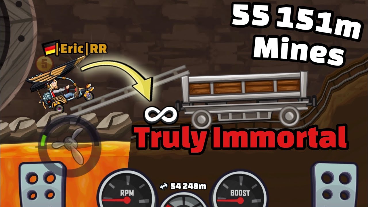 🏆🔥55 151m in MINES with GLIDER MASTERY | Gameplay | HILL CLIMB RACING 2 ...