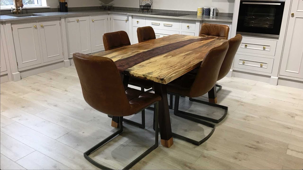 Spalted beech Copper Resin Table-NEW - YouTube