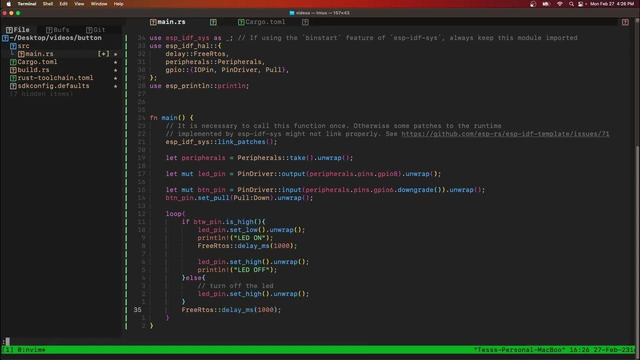 P1 - Blinky + Button with Rust on ESP32-C3 - YouTube