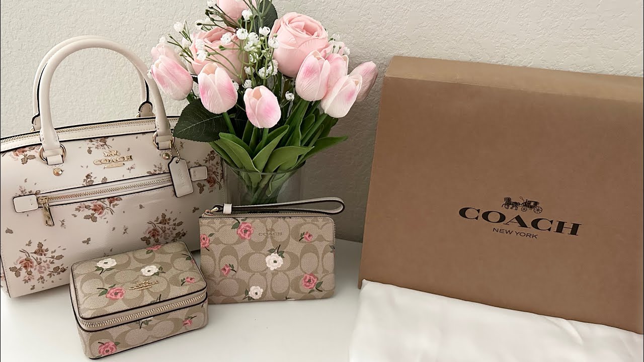 💕COACH UNBOXING | Rose Bouquet | Signature Floral | Rivet Parker💕 - YouTube