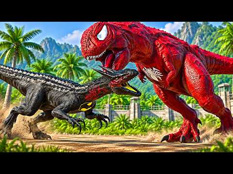 CARNAGE Carnotaurus vs BATMAN Indoraptor! EPISCHER Superhelden-Dinosaurier Kampf!