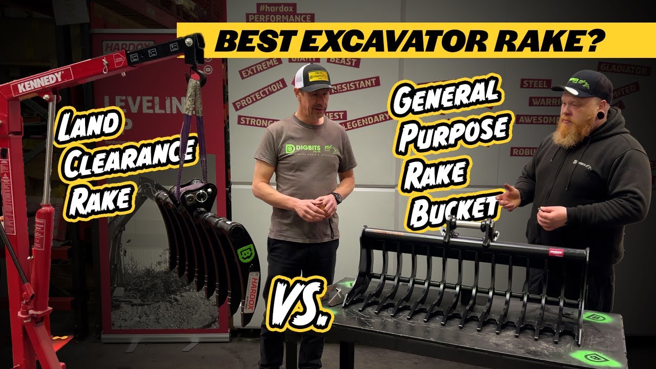 Best Excavator Rake? General Purpose Rake vs. Land Clearance Rake - YouTube