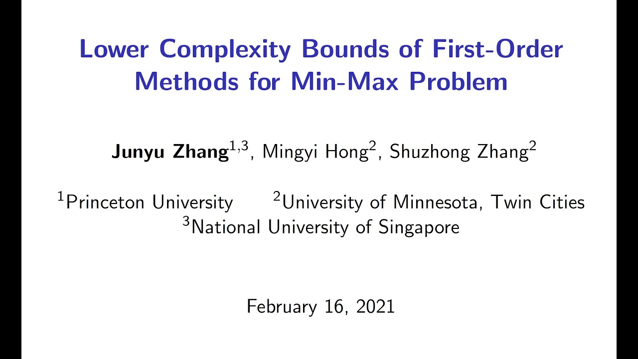 Lower complexity bounds of first-order methods for min-max problems ...