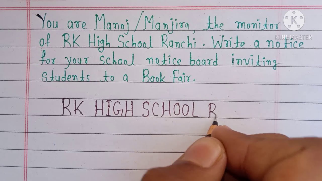 NOTICE WRITING (BOOK FAIR AT SCHOOL CAMPUS)_ Very important for Board ...