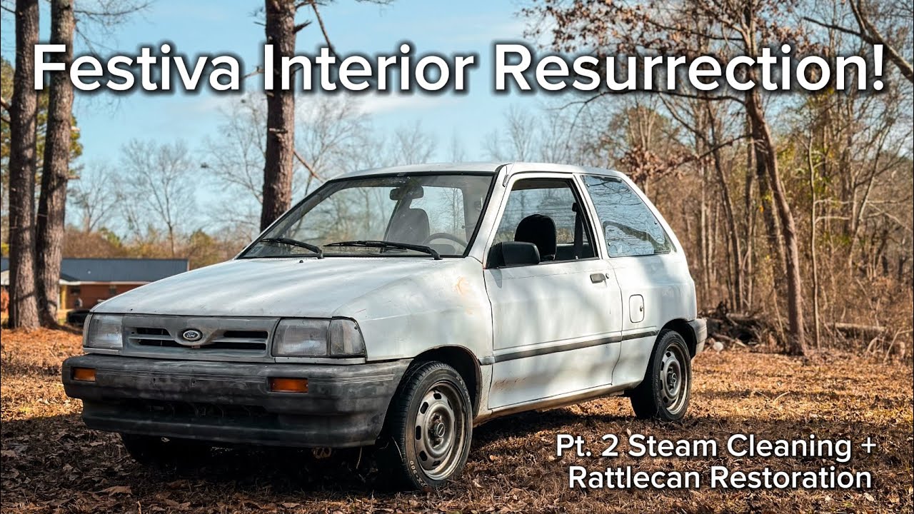 Ford Festiva Interior Resurrection Pt. 2! (Steam Cleaning & Rattle Can ...