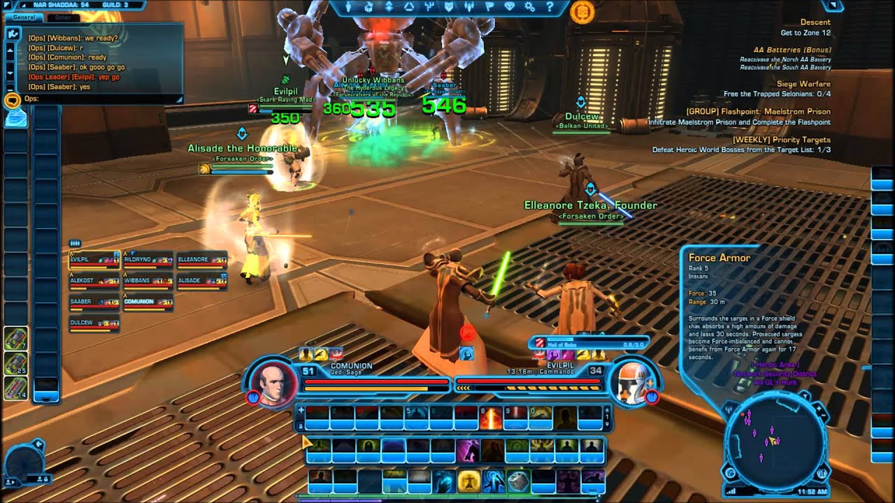 SWTOR Nar Shaddaa World Boss R4 GL 9 Man OPS , Jedi Sage Healer - YouTube