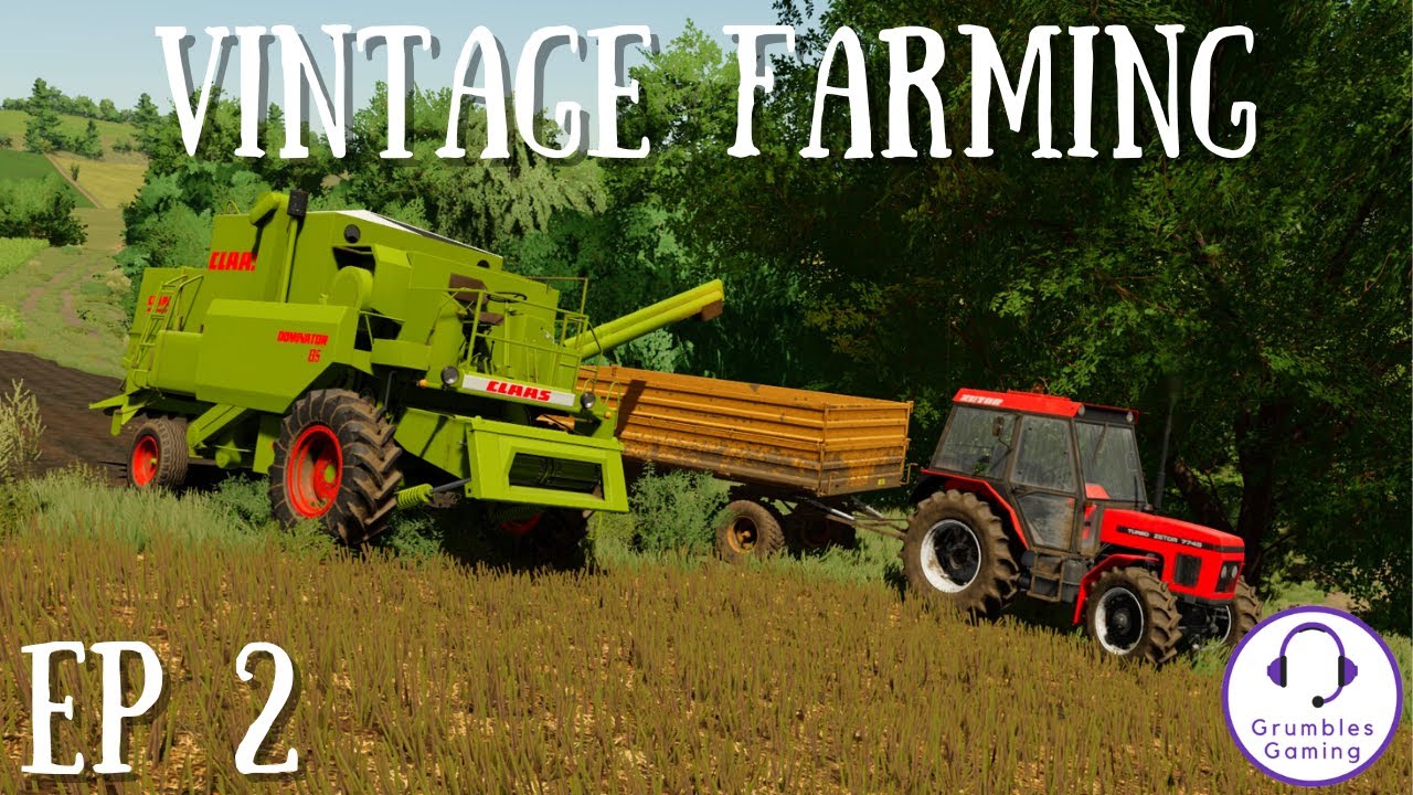 FLAT OUT ON DAY ONE! | Vintage Farming | FS 22 | Episode 2 - YouTube