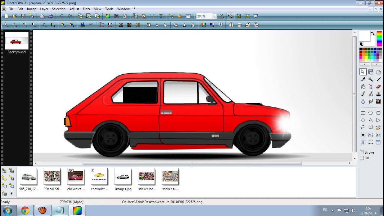 como plotear un auto con photofiltre x studio - YouTube