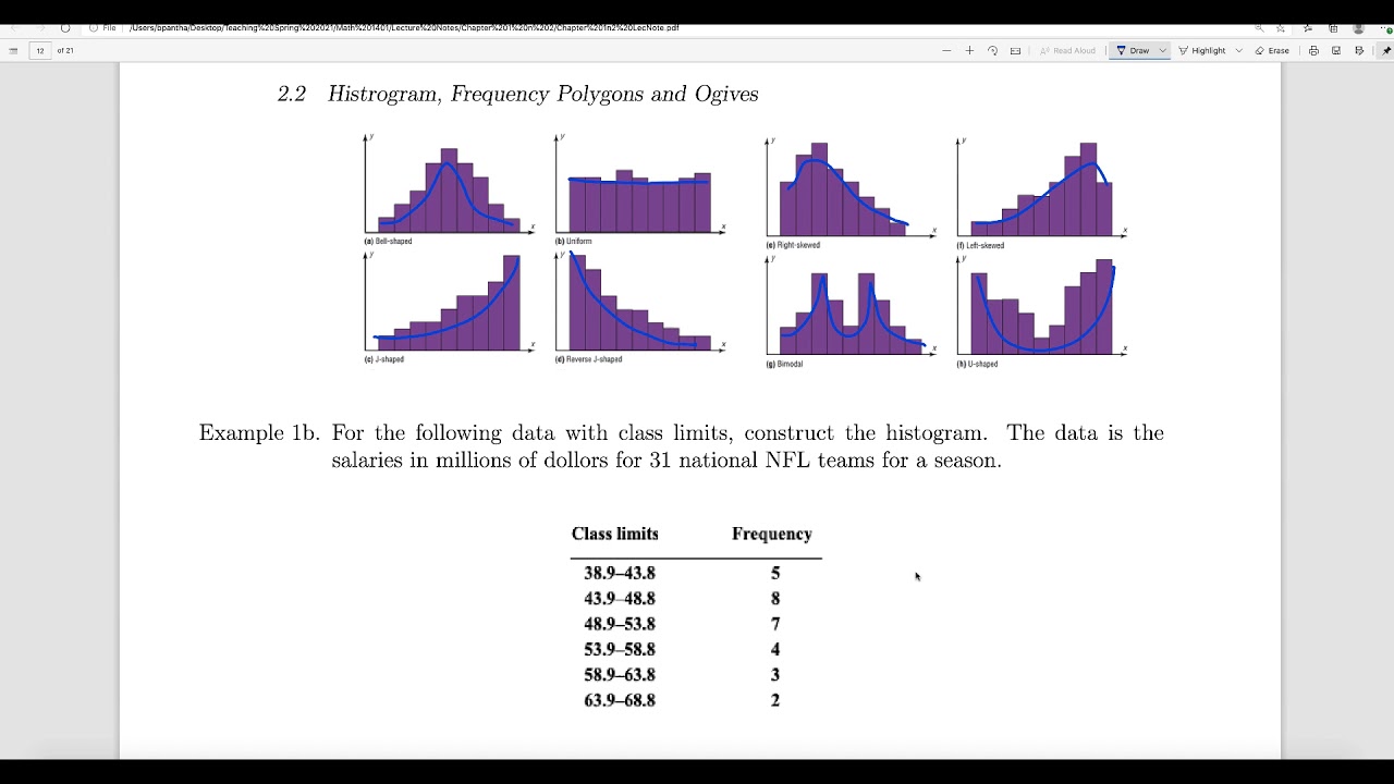Elementary Statistics: Histogram and Ogive - YouTube