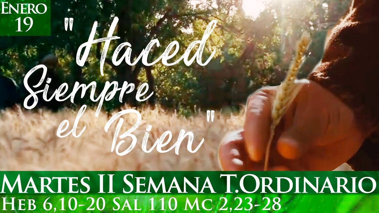 MARTES ENERO 19 DE 2021 LECTURAS EUCARISTÍA EVANGELIO MARCOS 2,23-28 ...