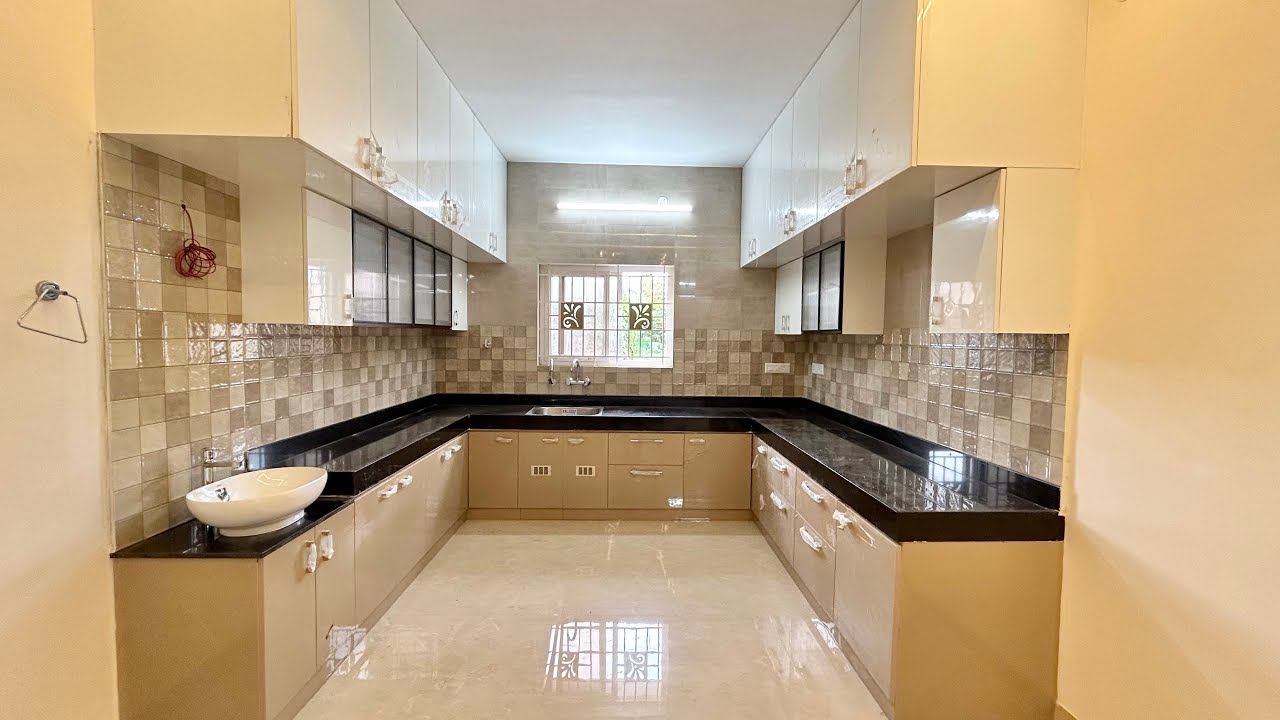 U-Shaped Indian Modular Kitchen Design 10x16feet Size - YouTube