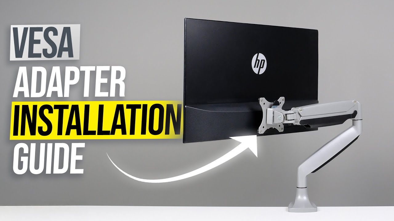 How to Install CREAT3D VESA Adapter on HP EA, EB, ER, ES, EF, F and FW Series Monitors - YouTube