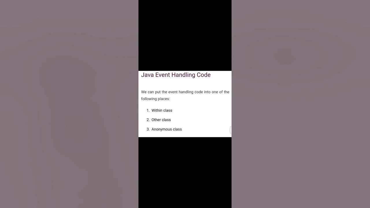 common GUI event types and listener interfaces in JAVA - YouTube