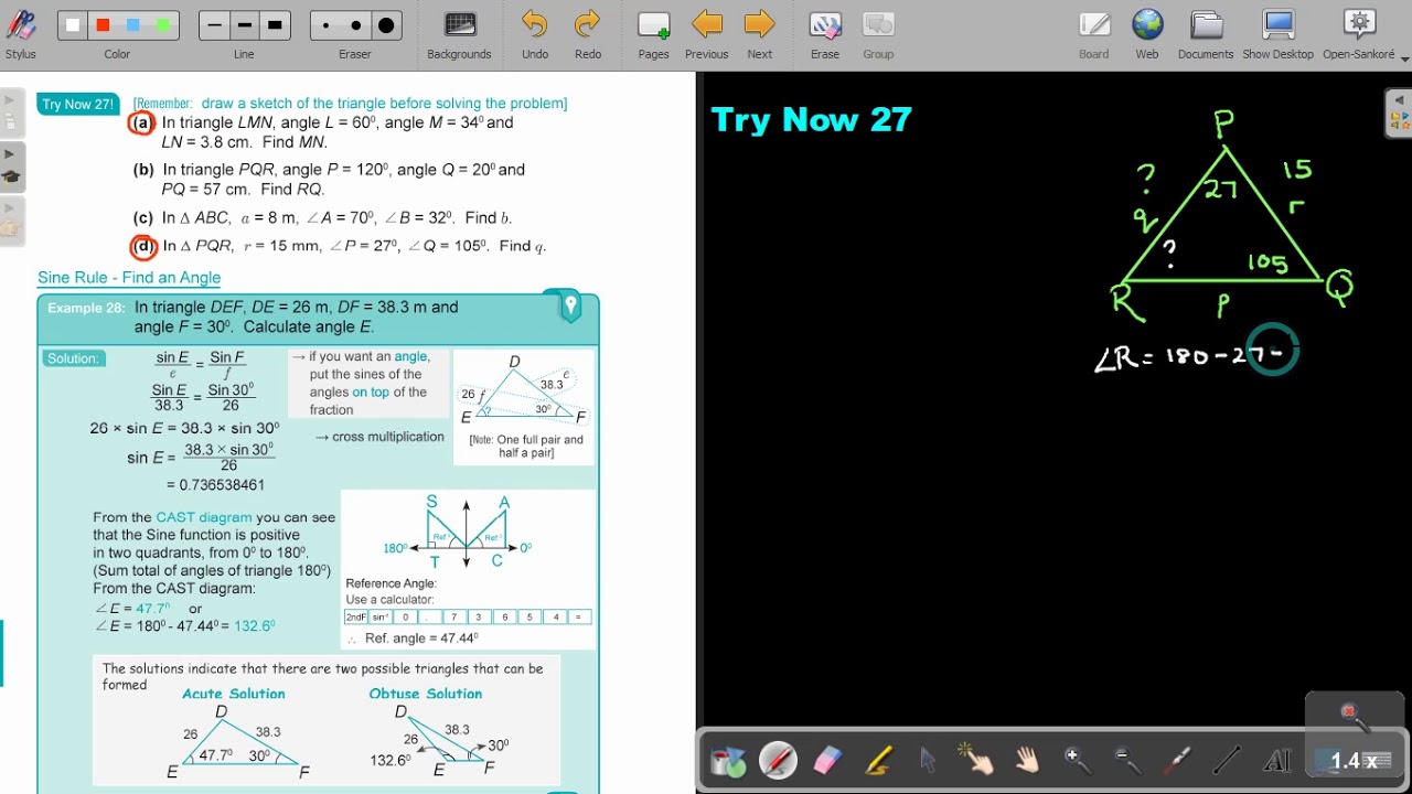 9 10 Non 90 degree Triangles Sine Rule - YouTube