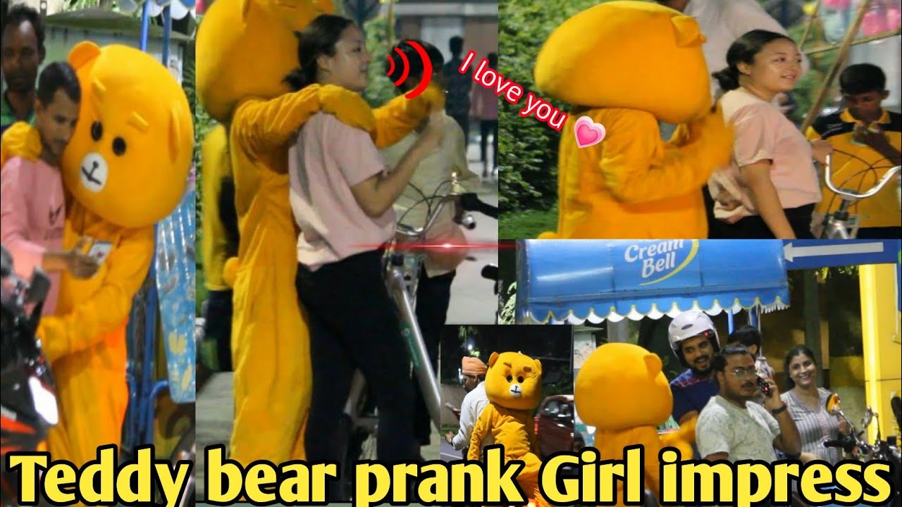 Teddy Bear Prank And Funny Dance In Public Places And Girl Impress