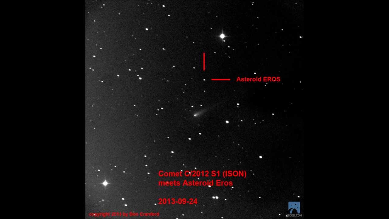 Comet C/2012 S1 (ISON) meets Asteroid Eros - YouTube
