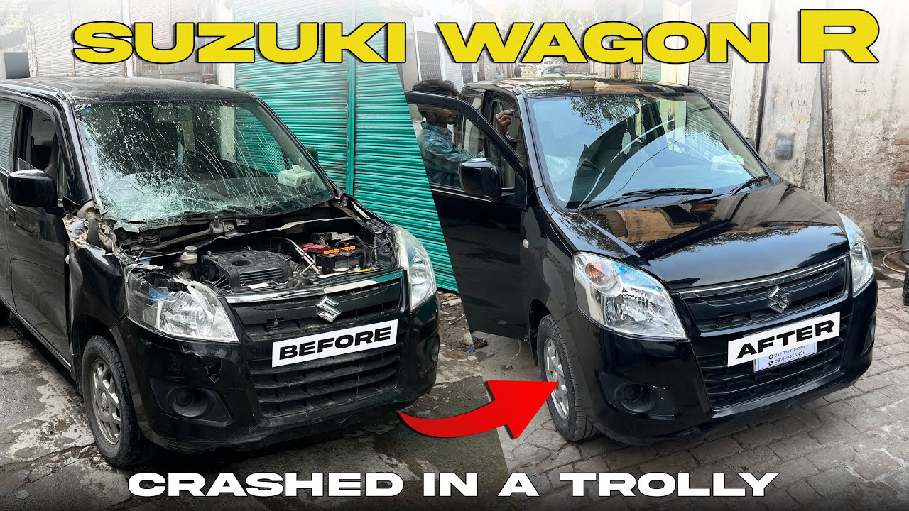 Suzuki WagonR CRASHED into a Trolly | Major Accident Car RESTORATION ...