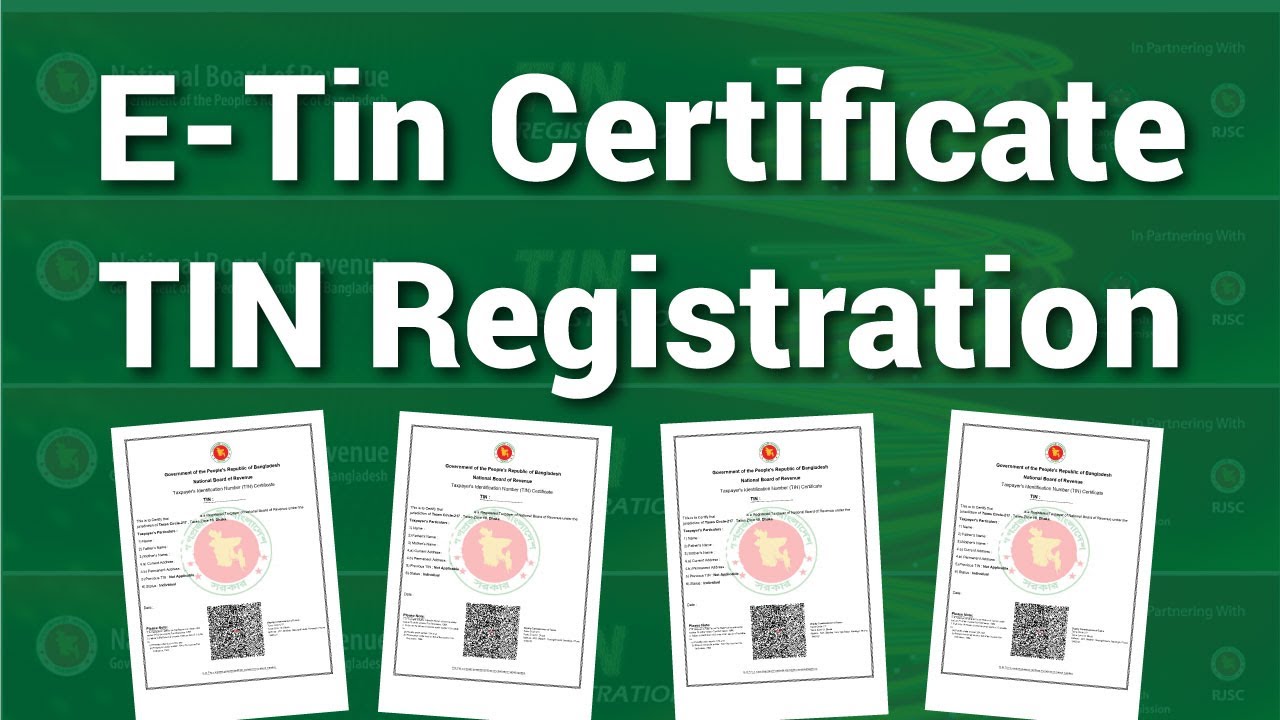 E-Tin Certificate - TIN Registration - Income Tax - YouTube