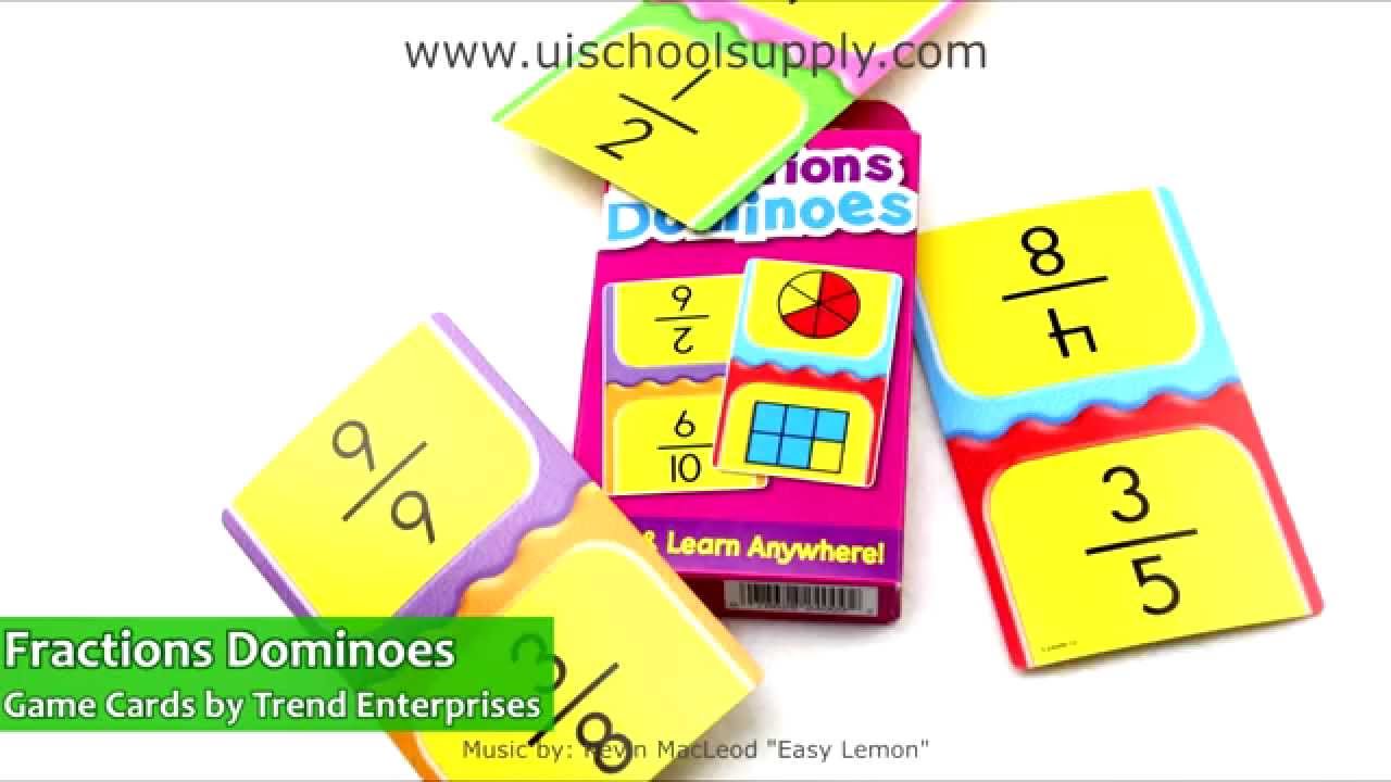 Fractions Dominoes Cards by TREND Enterprises T24009 - YouTube