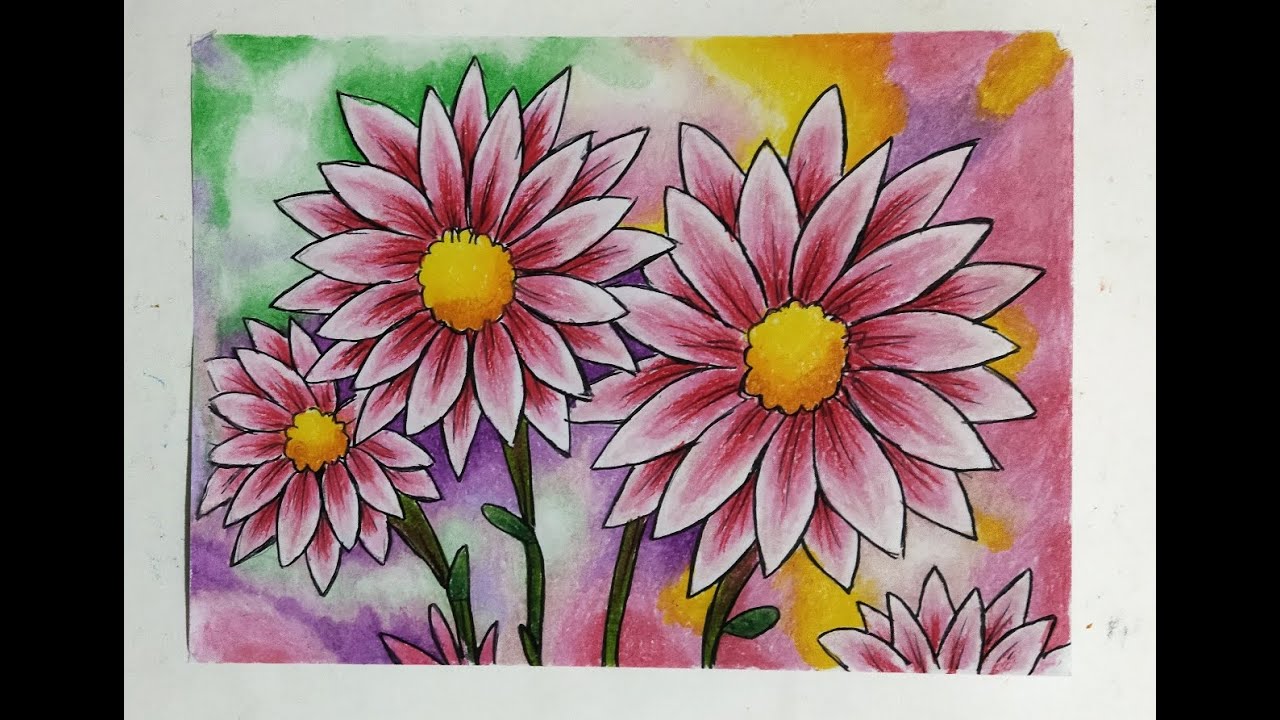 Cara menggambar & Mewarnai Bunga Dahlia II edisi Tutorial menggambar ...