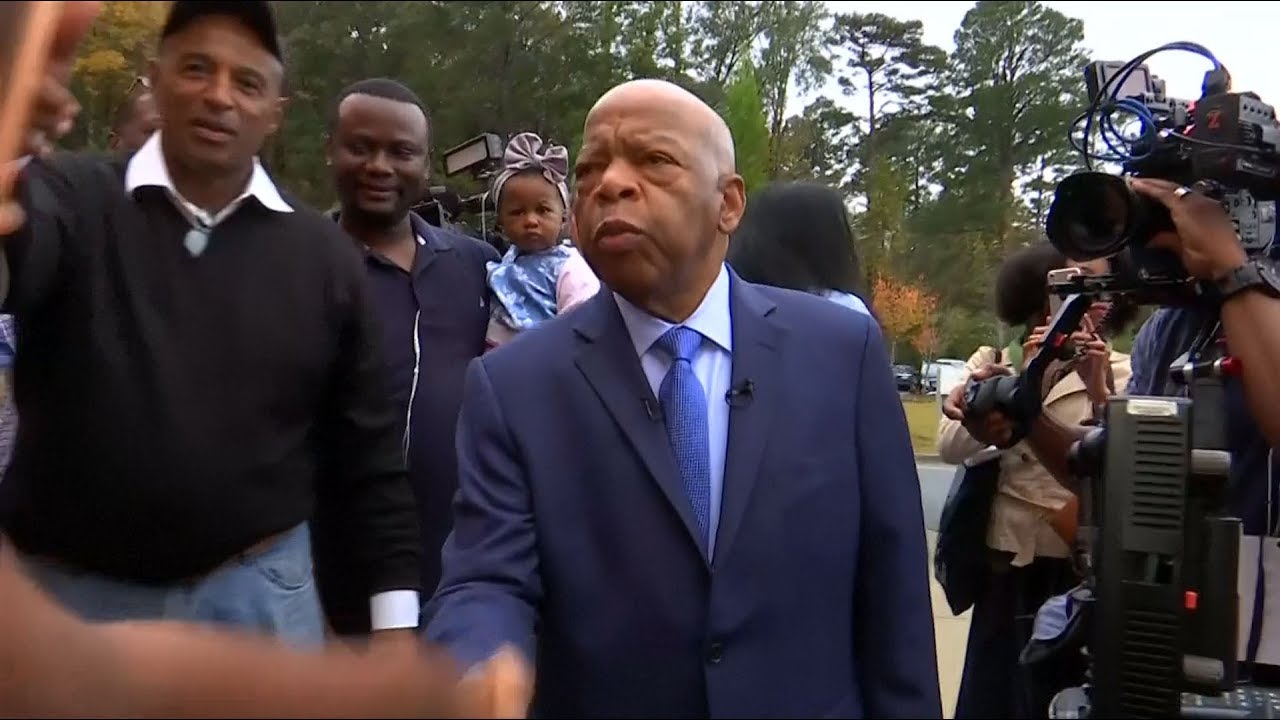 Civil rights leader John Lewis casts vote in midterms - YouTube