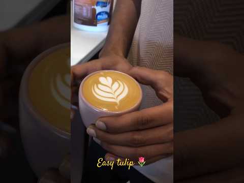 Easy 4 stuck tulip latte art tutorial pattern for beginners cafe ...