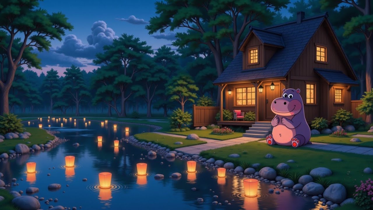 Lofi Hippo Chill Night 🎧 Relaxing Beats to Study & Sleep ~ Peaceful ...