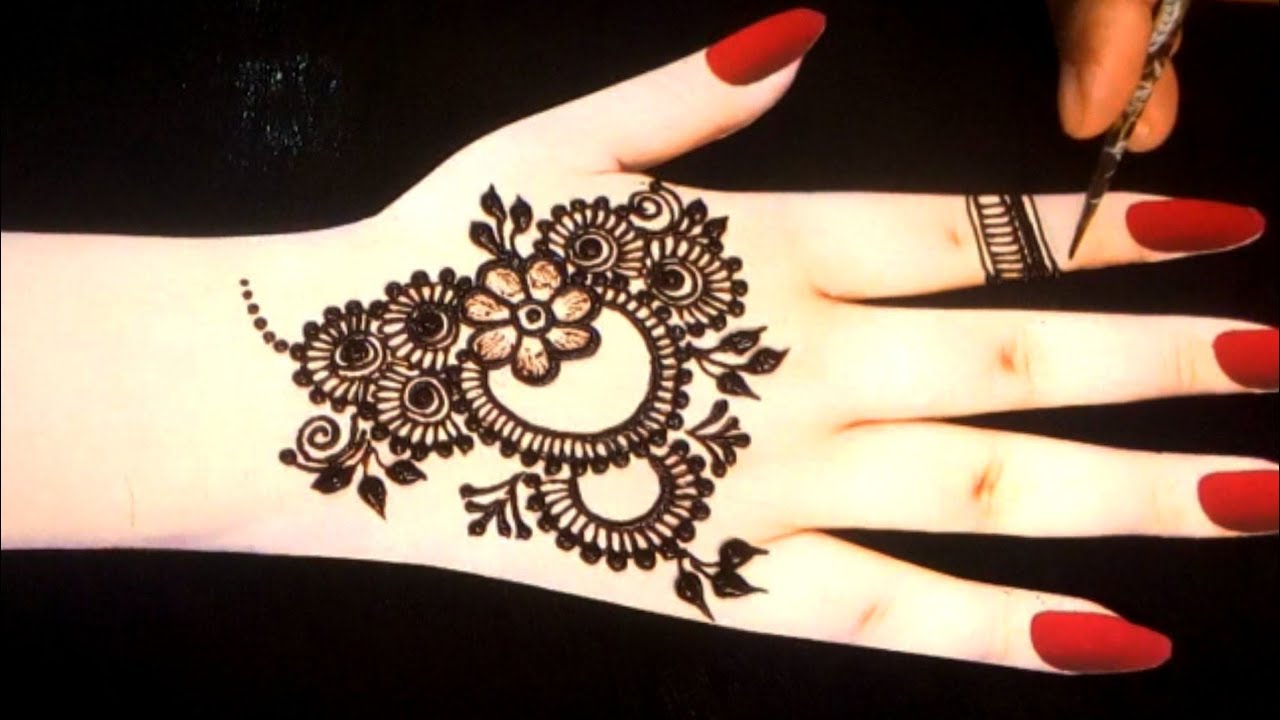 simple back hand mehndi design latest || easy mehndi design || biya ...