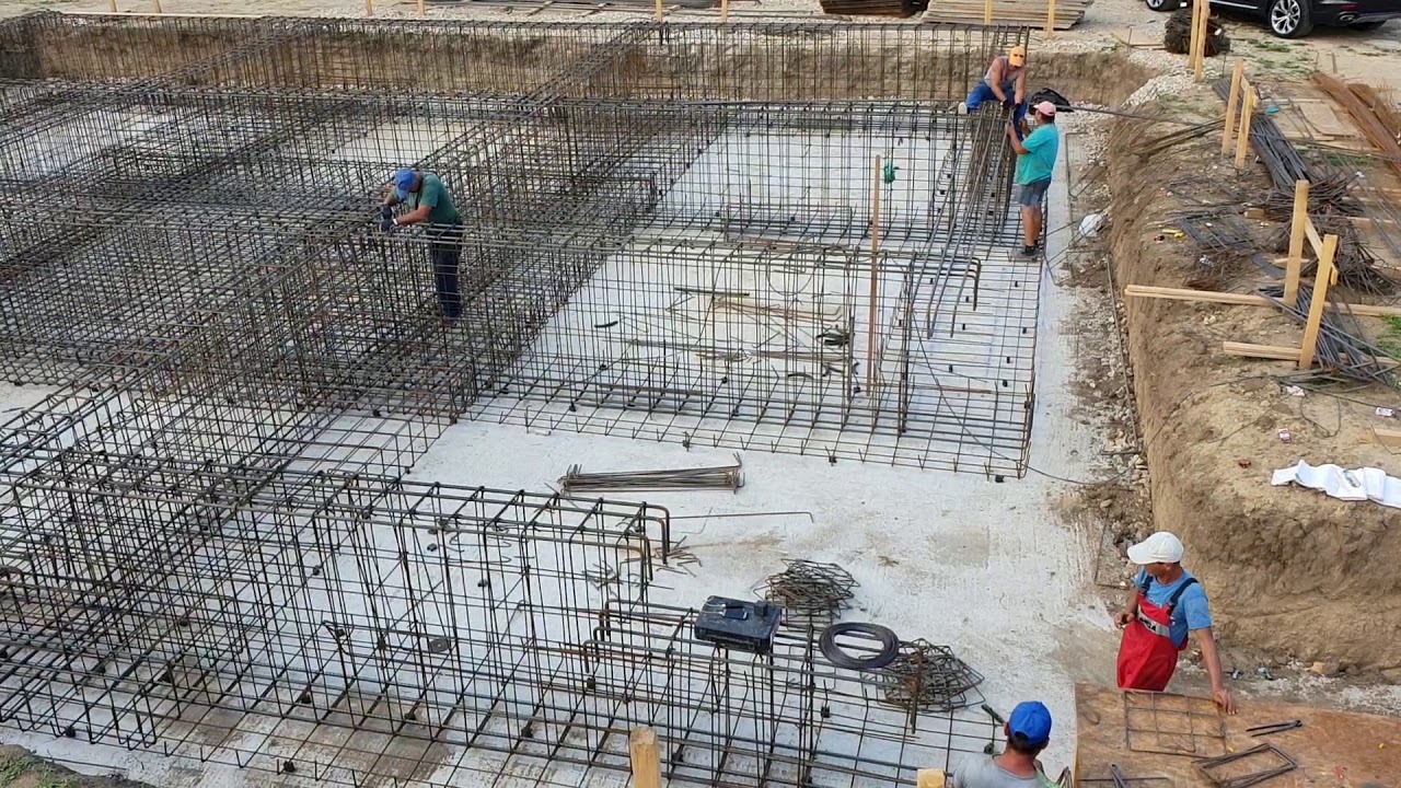 lucrari montaj armatura fundatie - YouTube