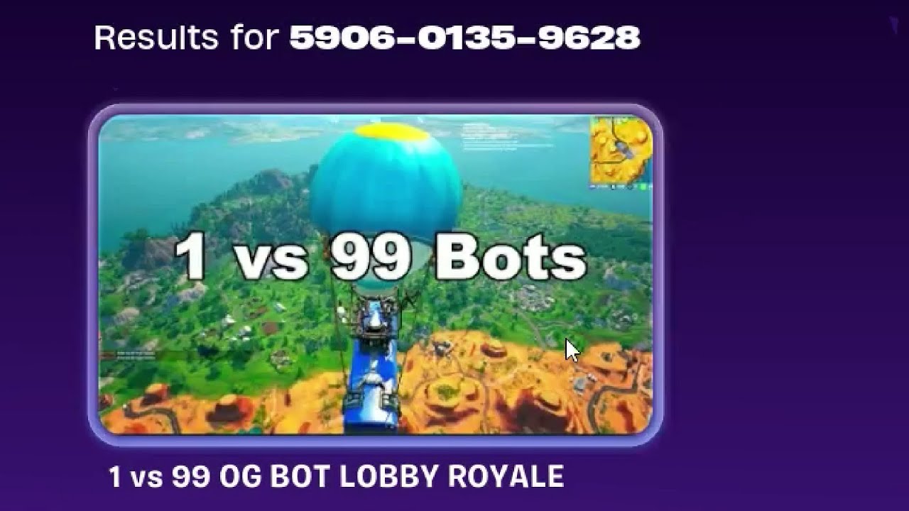 How To Get Easy Bot Lobbies 5906-0135-9628 map Fortnite - YouTube