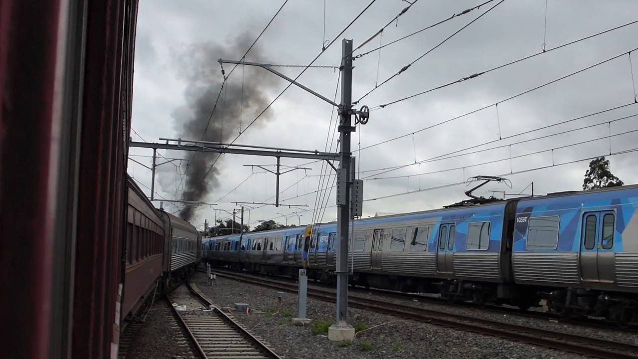 On board the steam hauled transfer train as it approached Newport ...