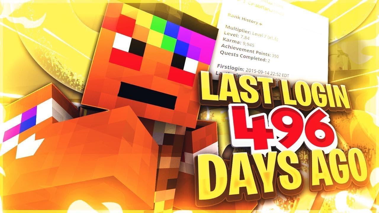 496 days since last login - Hypixel - YouTube
