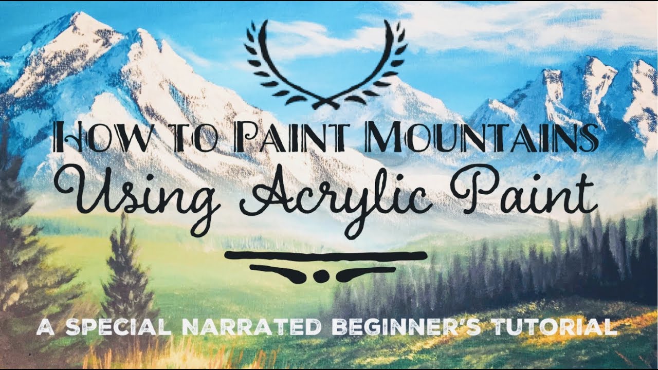 How to Paint Mountains With Acrylic Paints Beginner Tutorial - YouTube