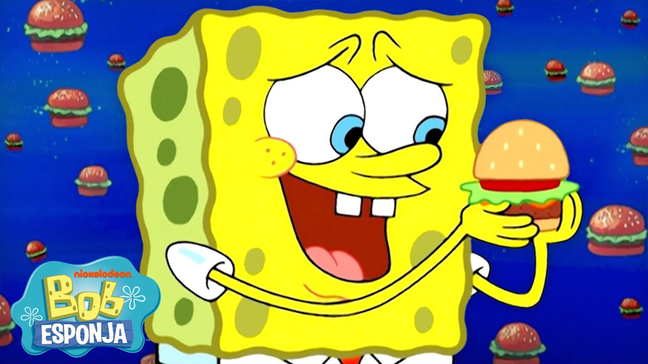 Bob Esponja Comiendo Una Hamburguesa De Cangrejo Ver Bob Esponja,