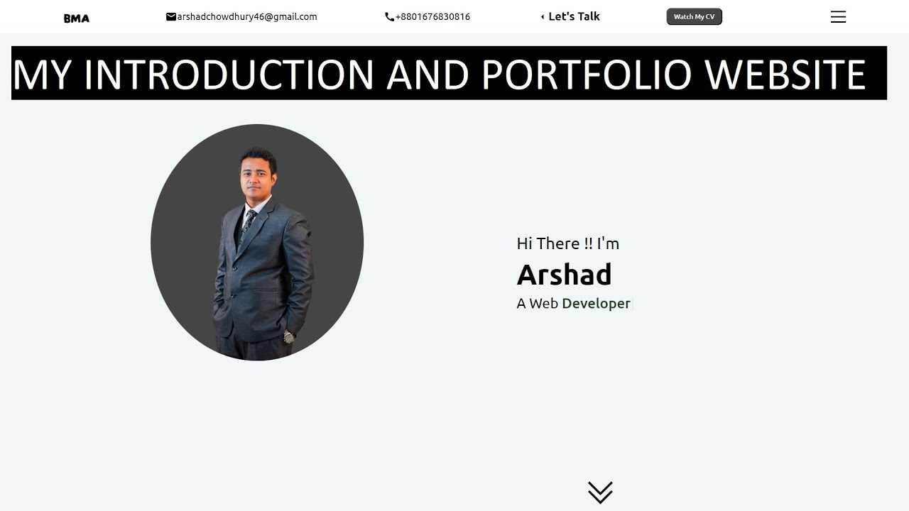 My introduction for this channel with my portfolio website - YouTube